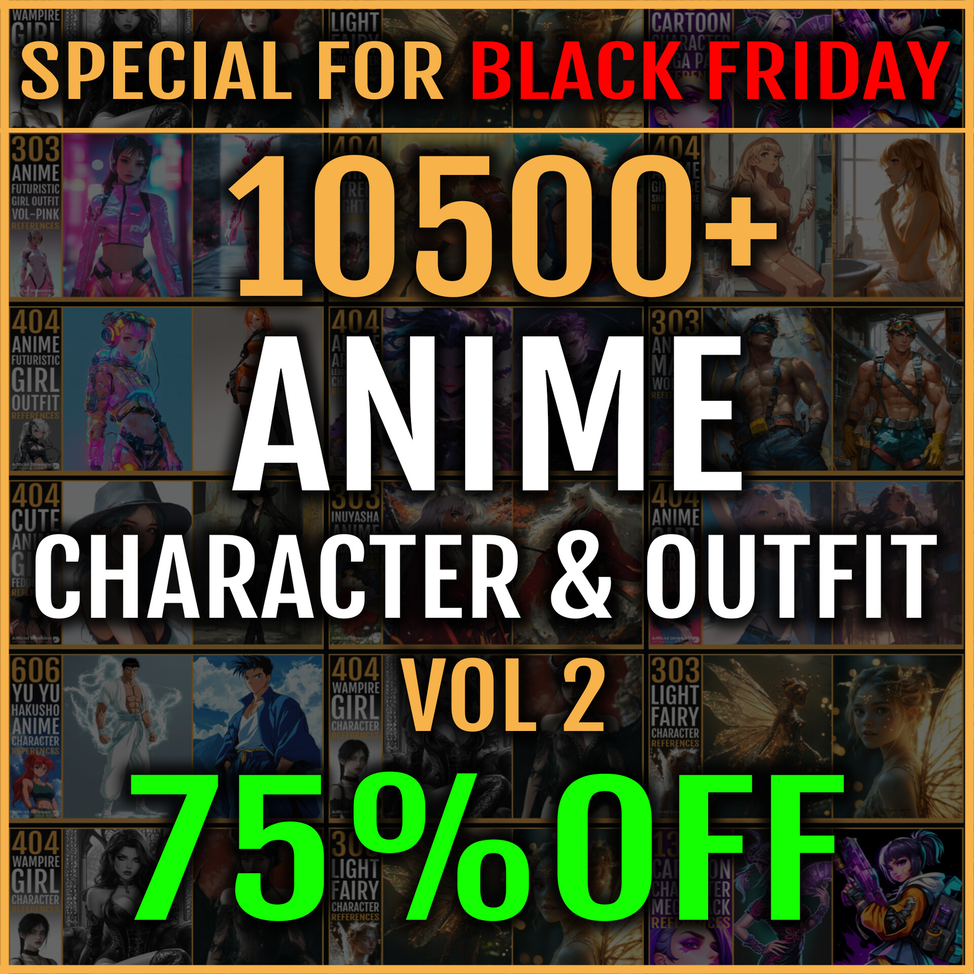 Artificial Dimension - 10500+ Anime Character MEGA Pack References VOL 2
