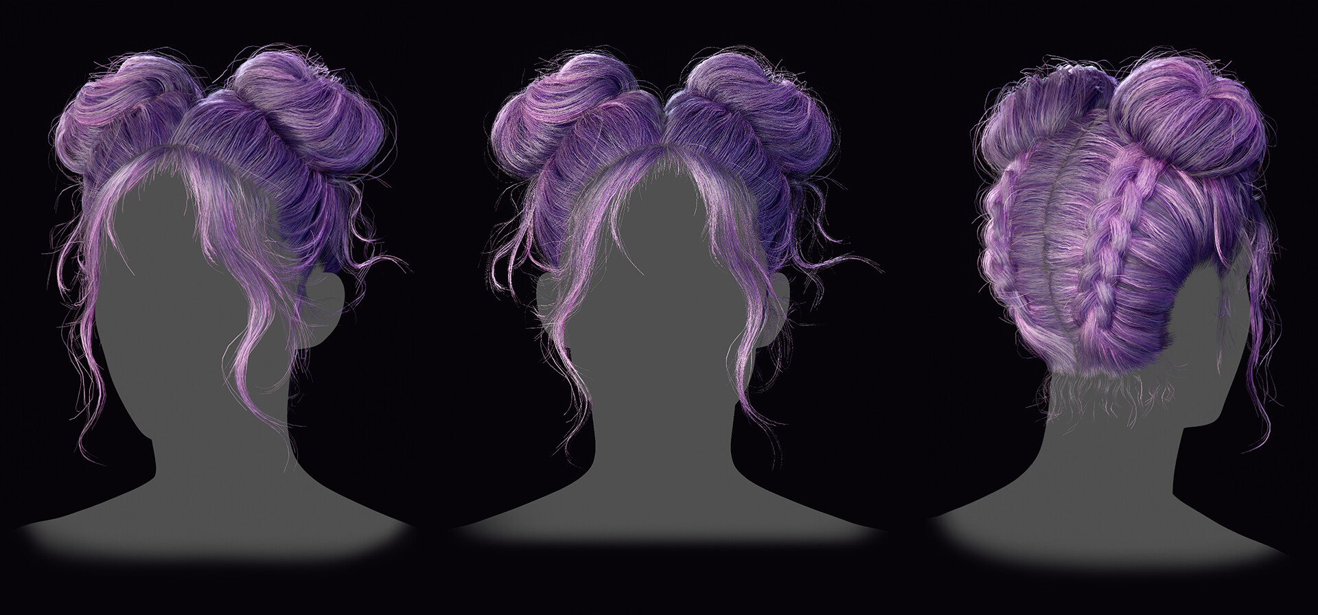 Marisa Sánchez - Real Time Hair - Female Two Buns Hairstyle