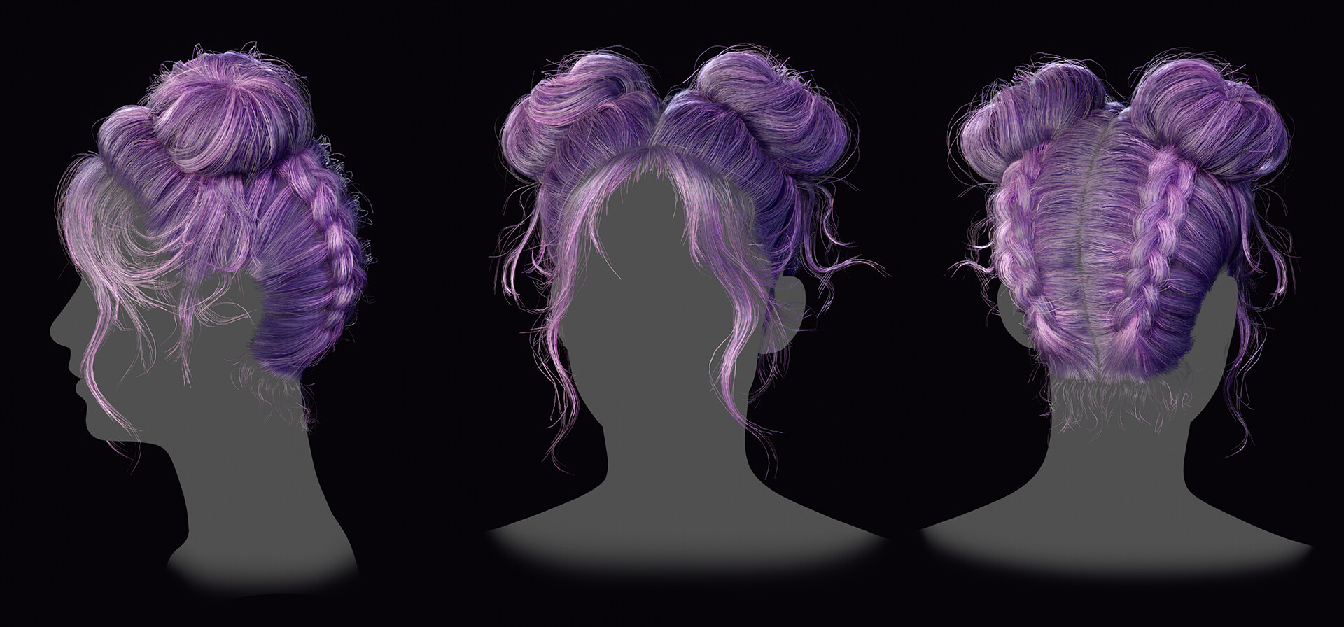 Marisa Sánchez - Real Time Hair - Female Two Buns Hairstyle