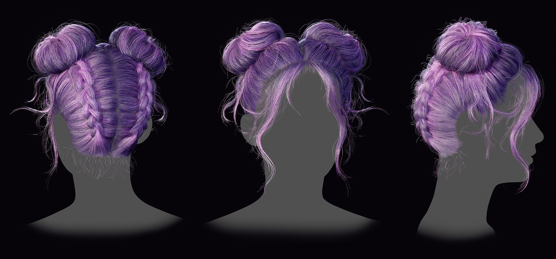 Marisa Sánchez - Real Time Hair - Female Two Buns Hairstyle