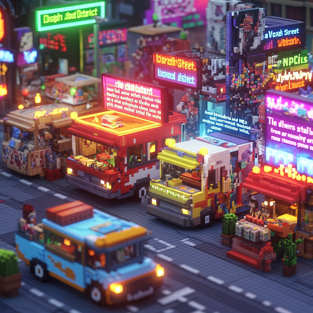 ArtStation - Voxel Street Food District: A Flavorful Urban Adventure