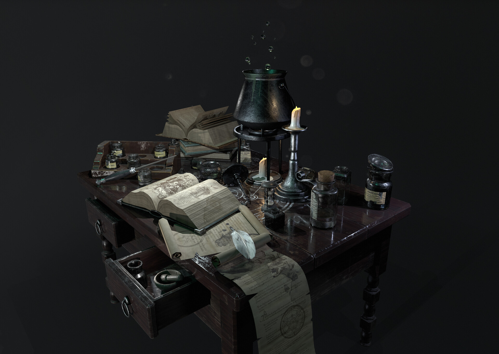 ArtStation - Alchemy/witch Table