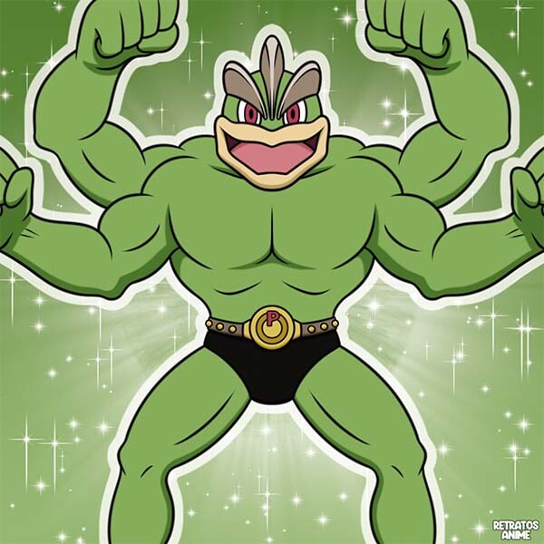Retratosanime - Machamp Shiny, Pokémon