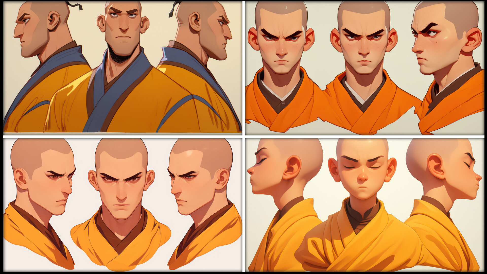 Ferial Studio - 🔹230 Monk - Head Model Reference Image Pack v.32 |4K|