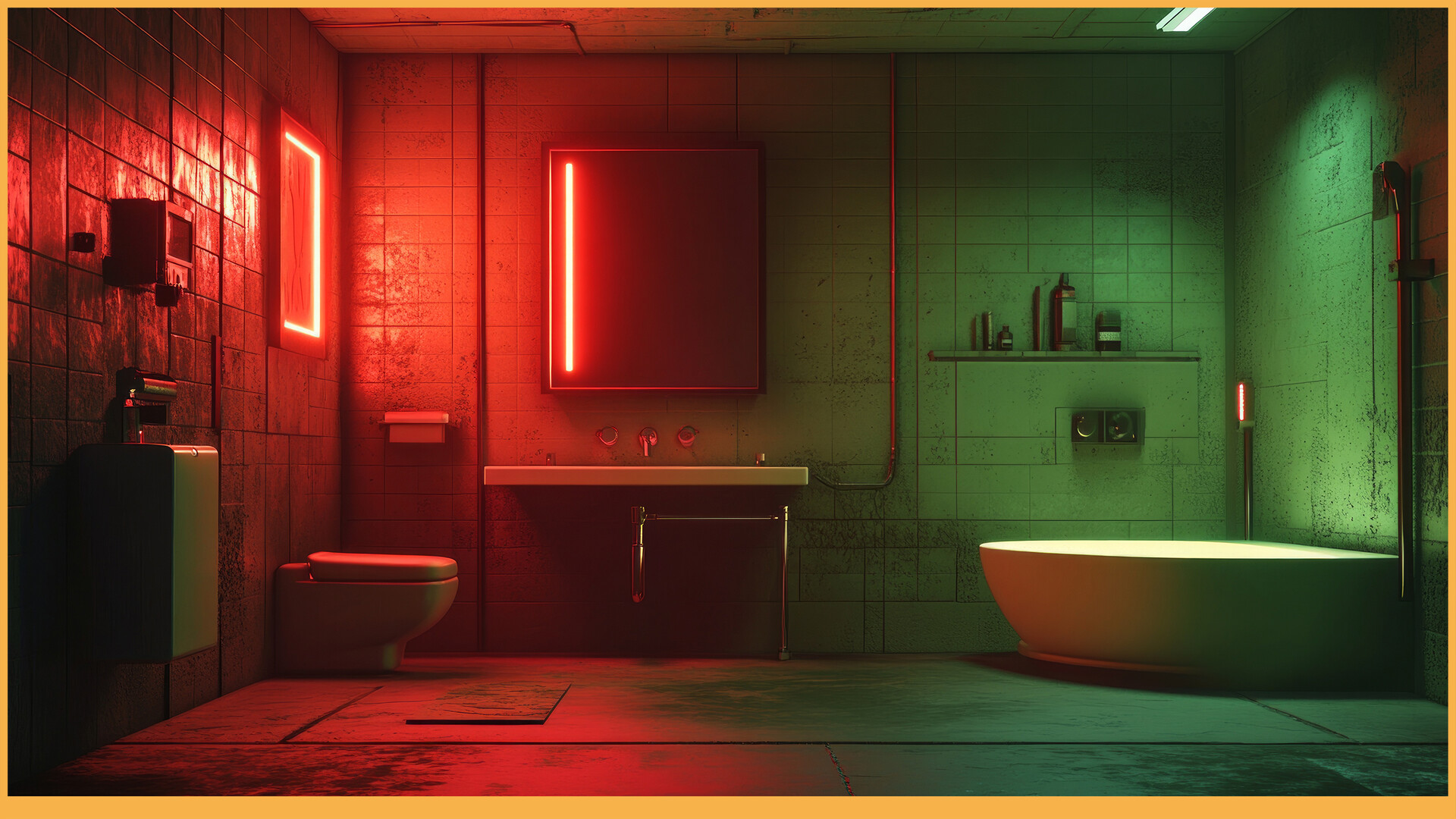 Artificial Dimension - 303 Minimalist Cyber Bathroom