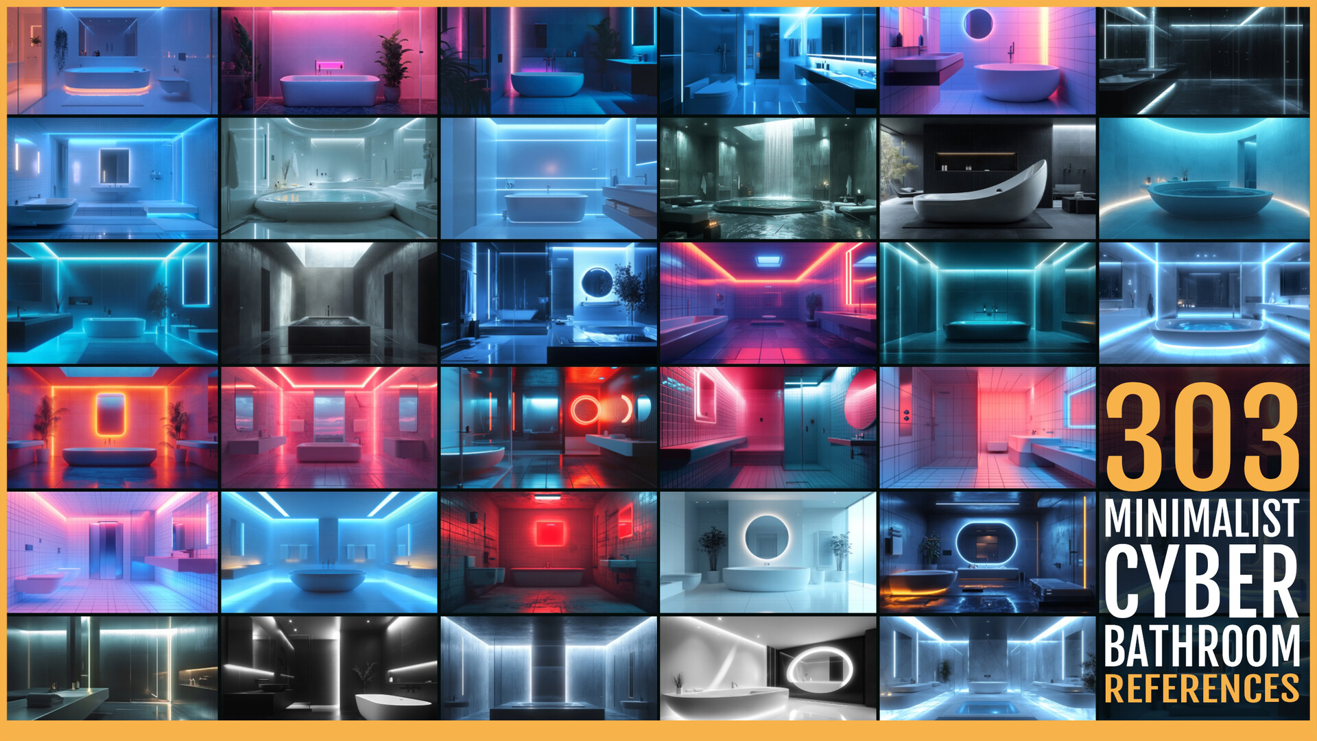 Artificial Dimension - 303 Minimalist Cyber Bathroom