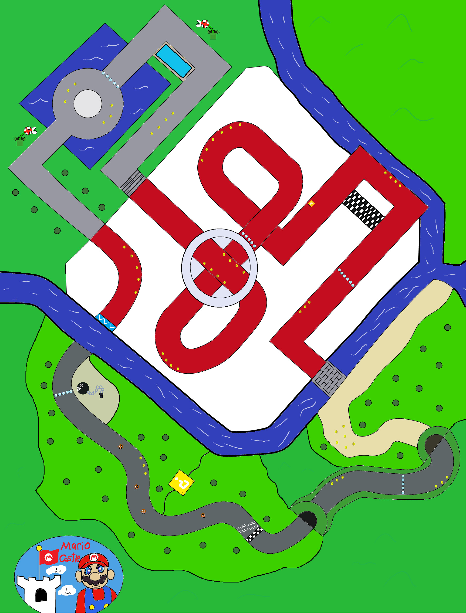 ArtStation - Mario Kart Track Concept: Mario Castle
