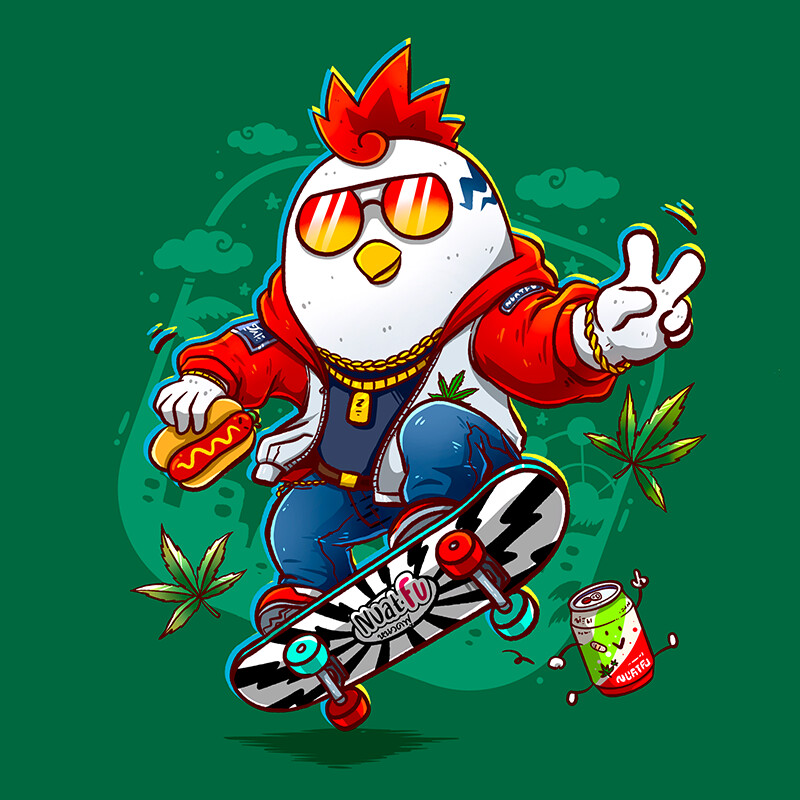 ArtStation - Chicken skateboarding