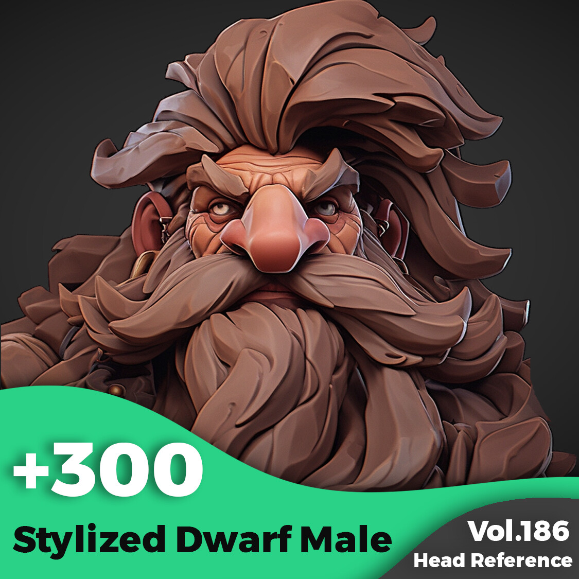 3D Head Sculpt References in 4K - Tika Art - +300 Stylized Dwarf Male ...