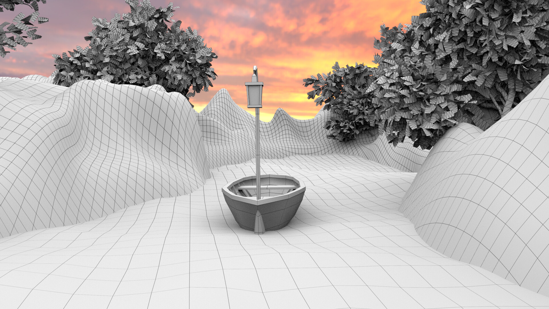 Lamha - 3D Sunset Boat Animation