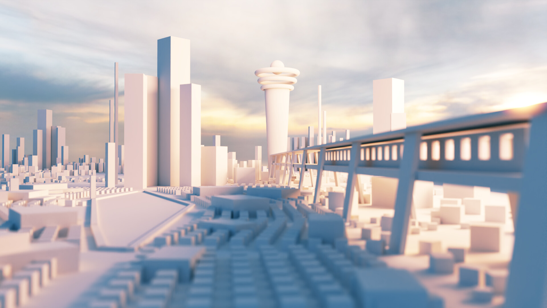 ArtStation - Blocking Futuristic city.