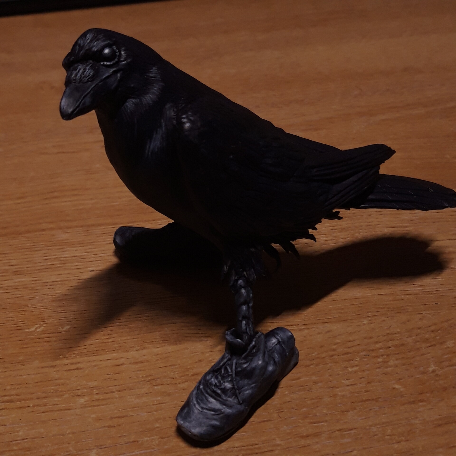 polymer clay crow