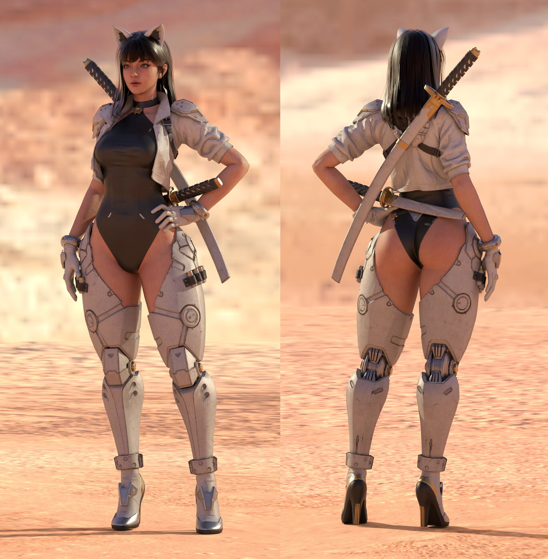 ArtStation - Silver Fox girl 2