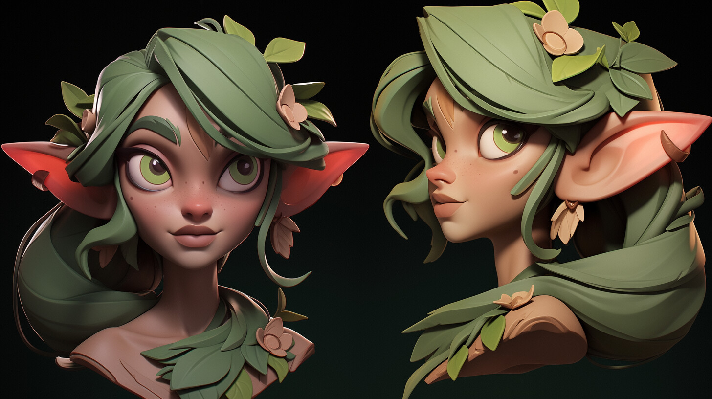 3D Head Sculpt References in 4K - Tika Art - +300 Stylized Forest Elf Head Sculpt Reference ...
