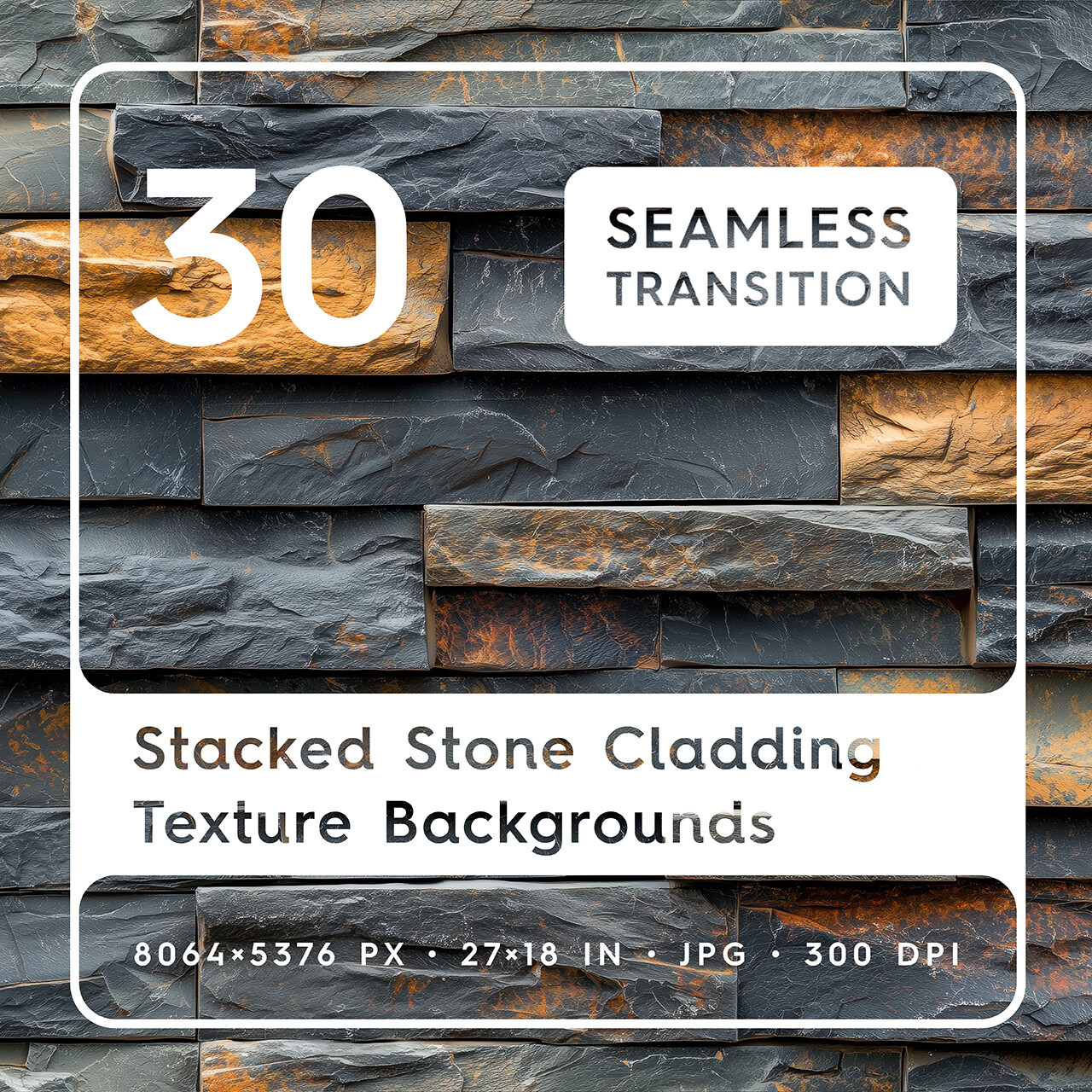 Alexander Nedviga - 30 Stacked Stone Cladding Texture Backgrounds