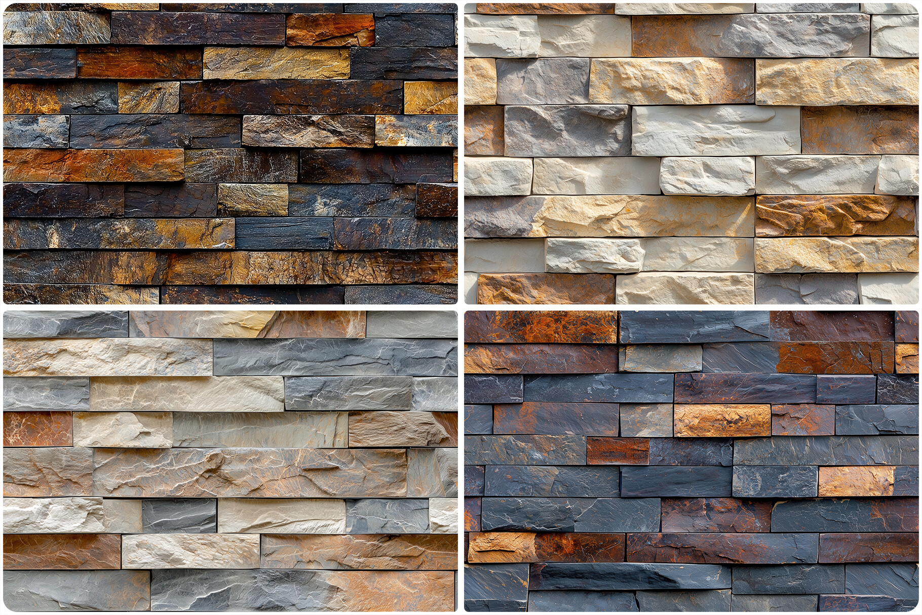 Alexander Nedviga - 30 Stacked Stone Cladding Texture Backgrounds