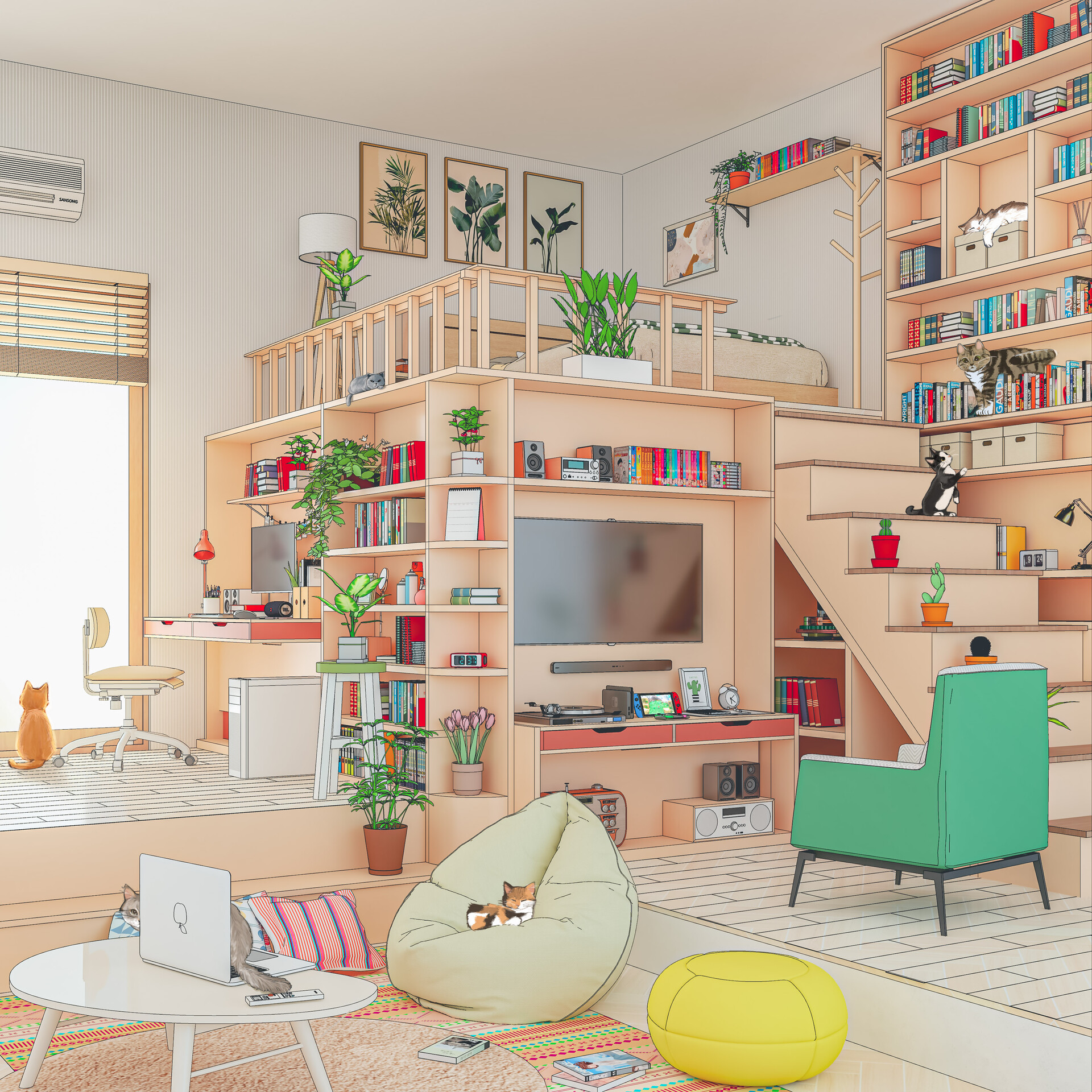 Omorphia Visual - Split-level room 😺😸😻