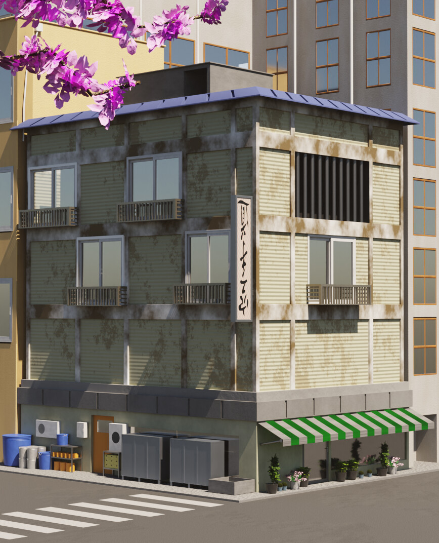 ArtStation - Exterior Street shop 3d Modeling