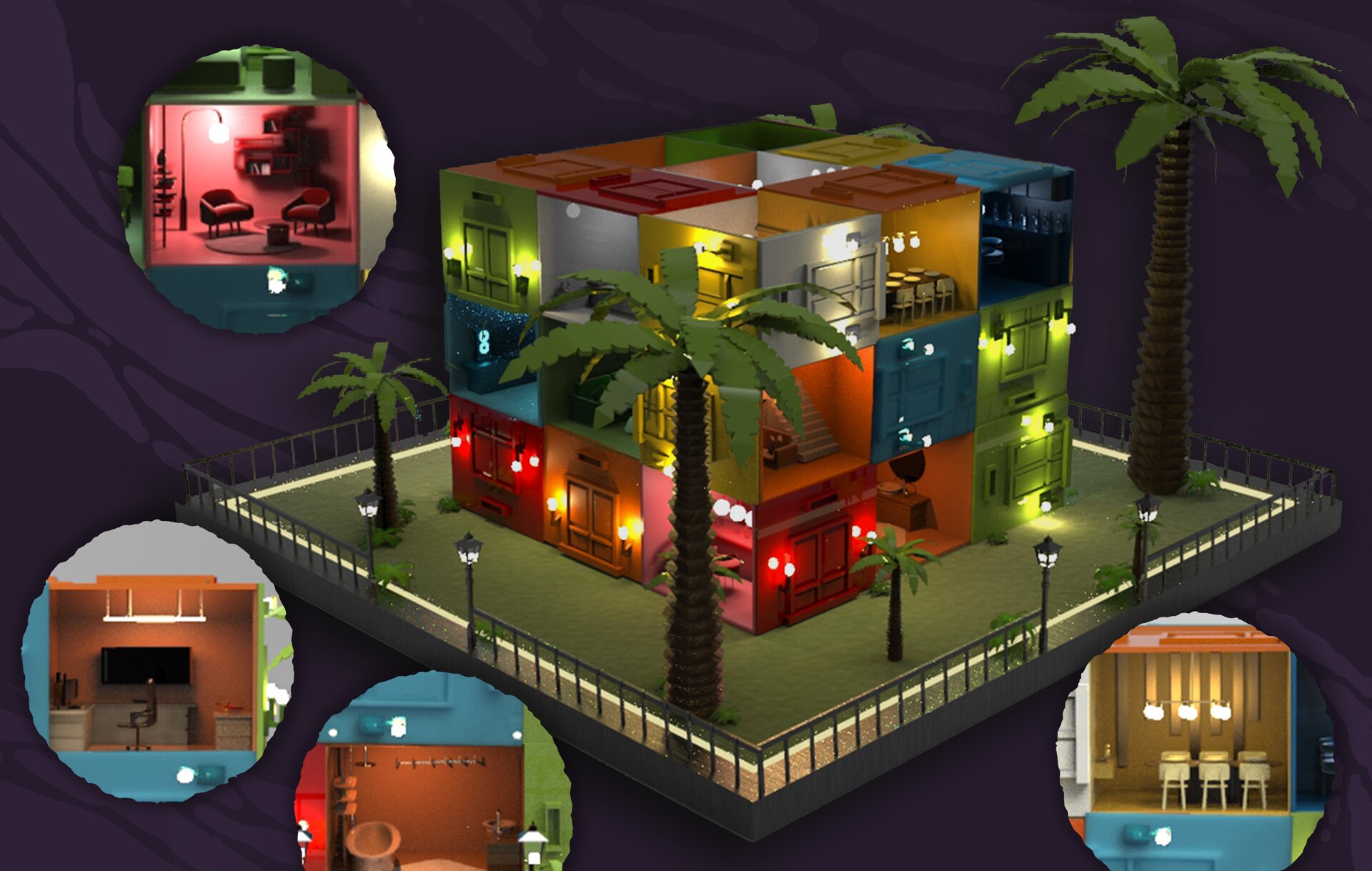 ArtStation - "Rubik's cube hotel(old work)"