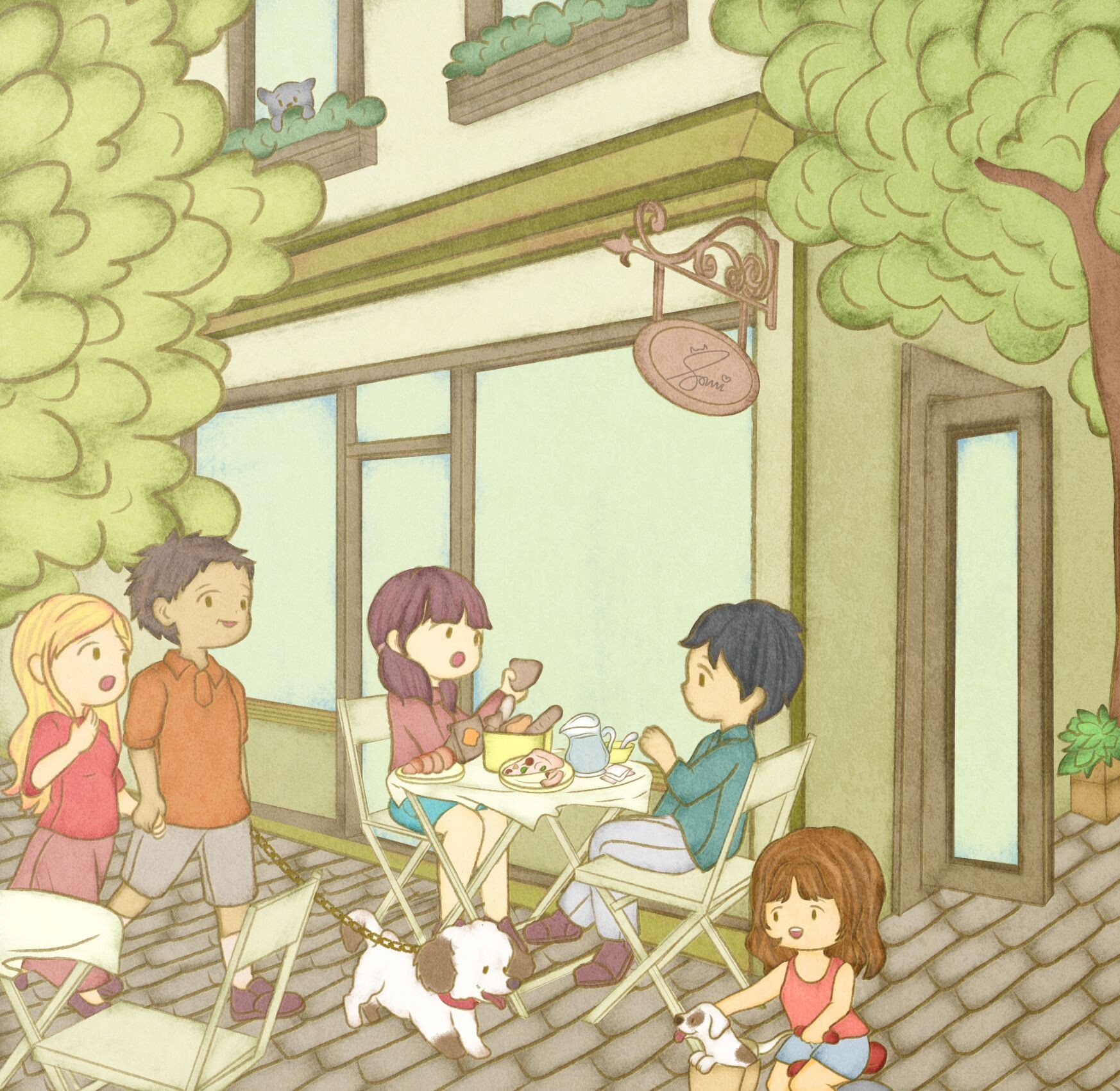 ArtStation - childrens book art bakery scene