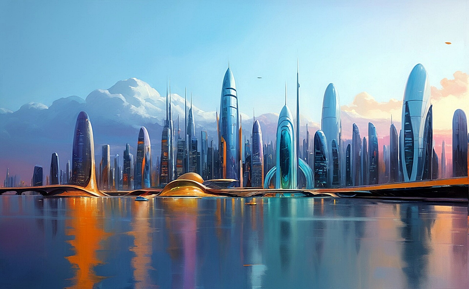 ArtStation - A modern city on the planet of their science fiction novel