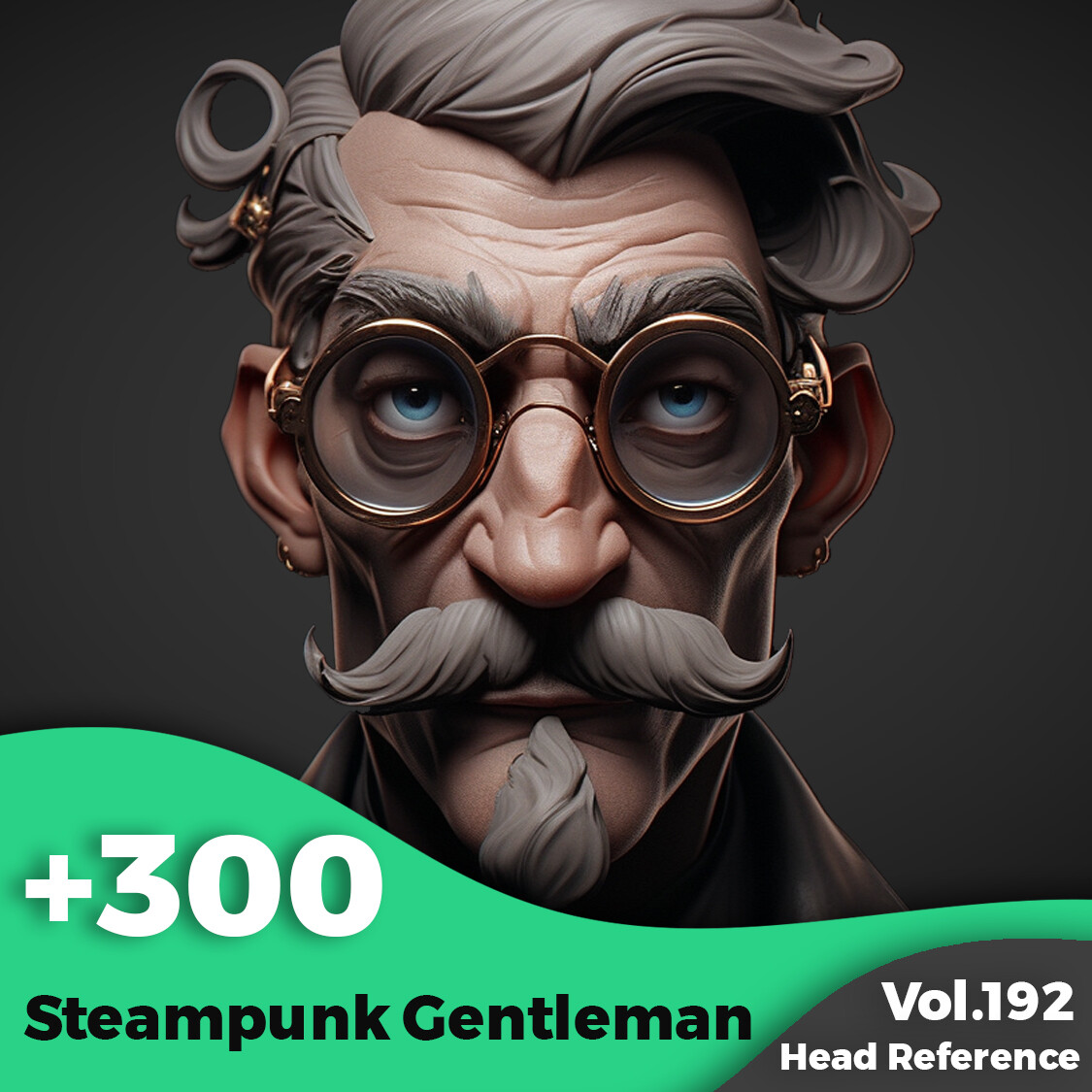 3D Head Sculpt References in 4K - Tika Art - +300 Stylized Steampunk ...