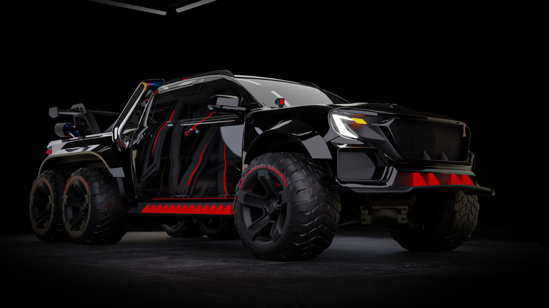 ArtStation - TVA Carnage | Custom 6x6 pickup truck | TVA Gang Vehicle