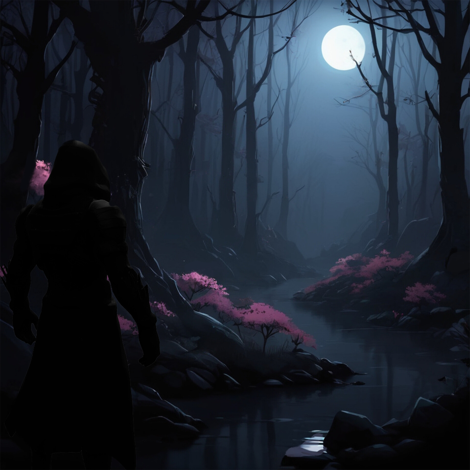 ArtStation - moonlit forest