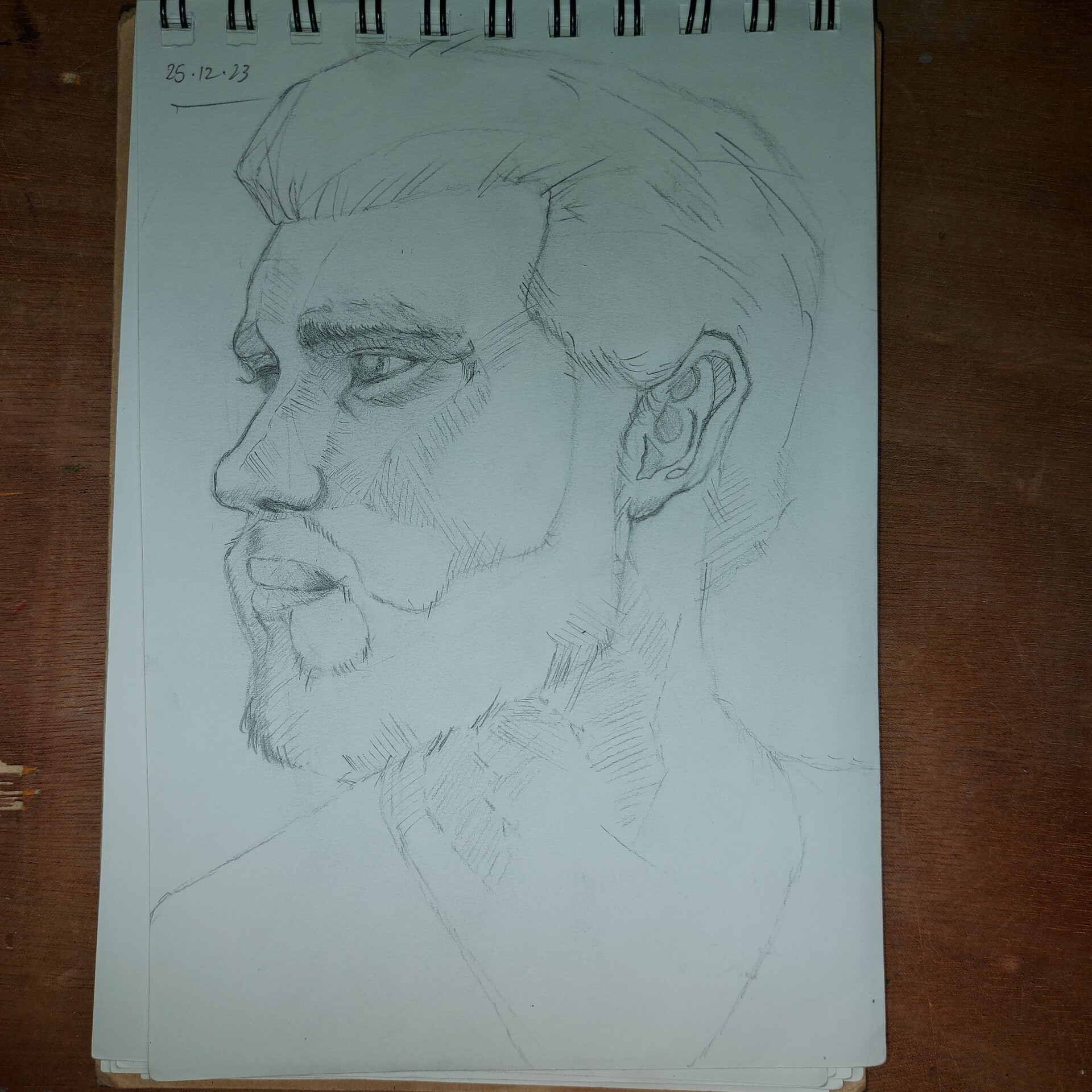 ArtStation - Profile Male Portrait Sketch