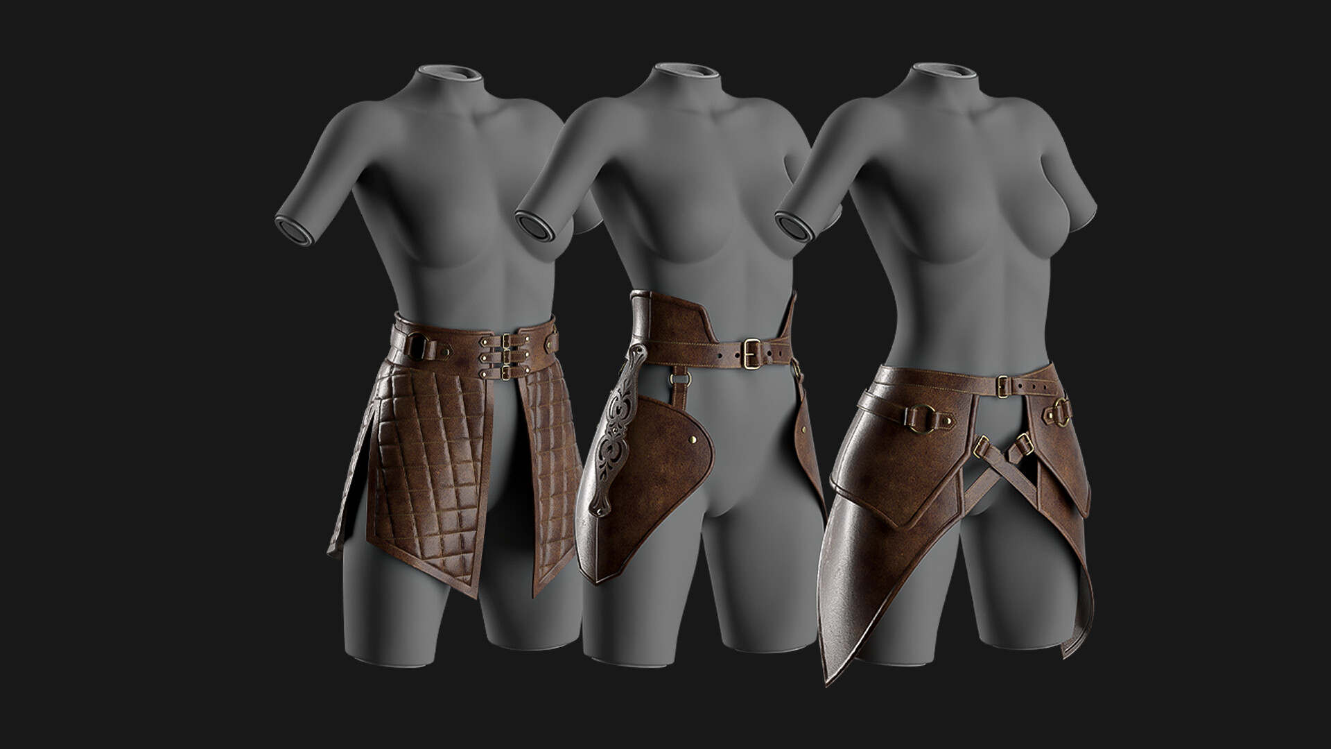 ArtStation - Female belt set #3