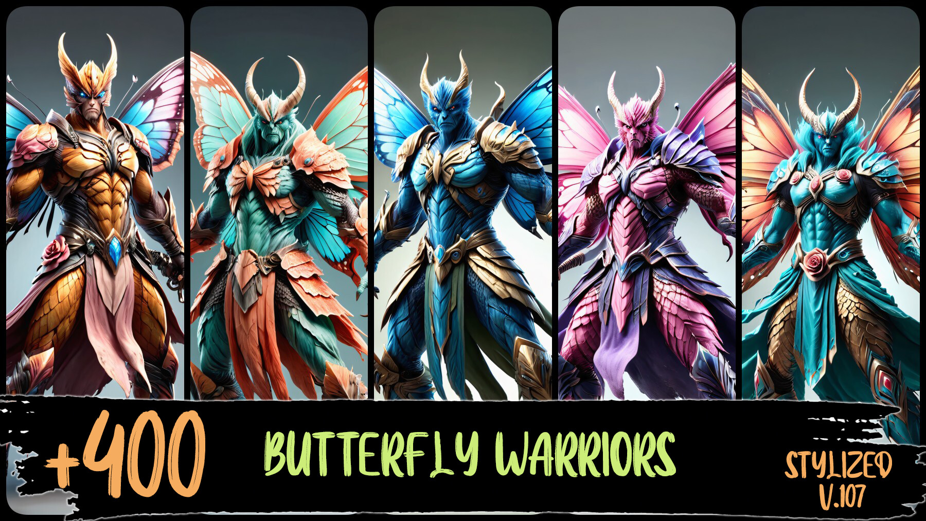 ArtStation - +410 Monster Butterfly Warriors | 4K | Stylized Vol.107