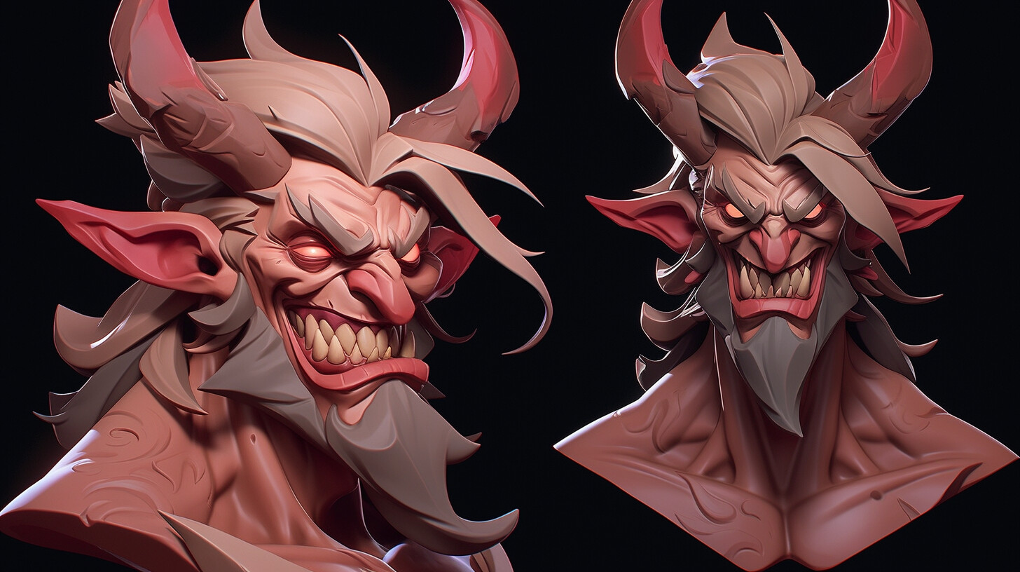 3D Head Sculpt References in 4K - Tika Art - +300 Stylized Demon Head ...