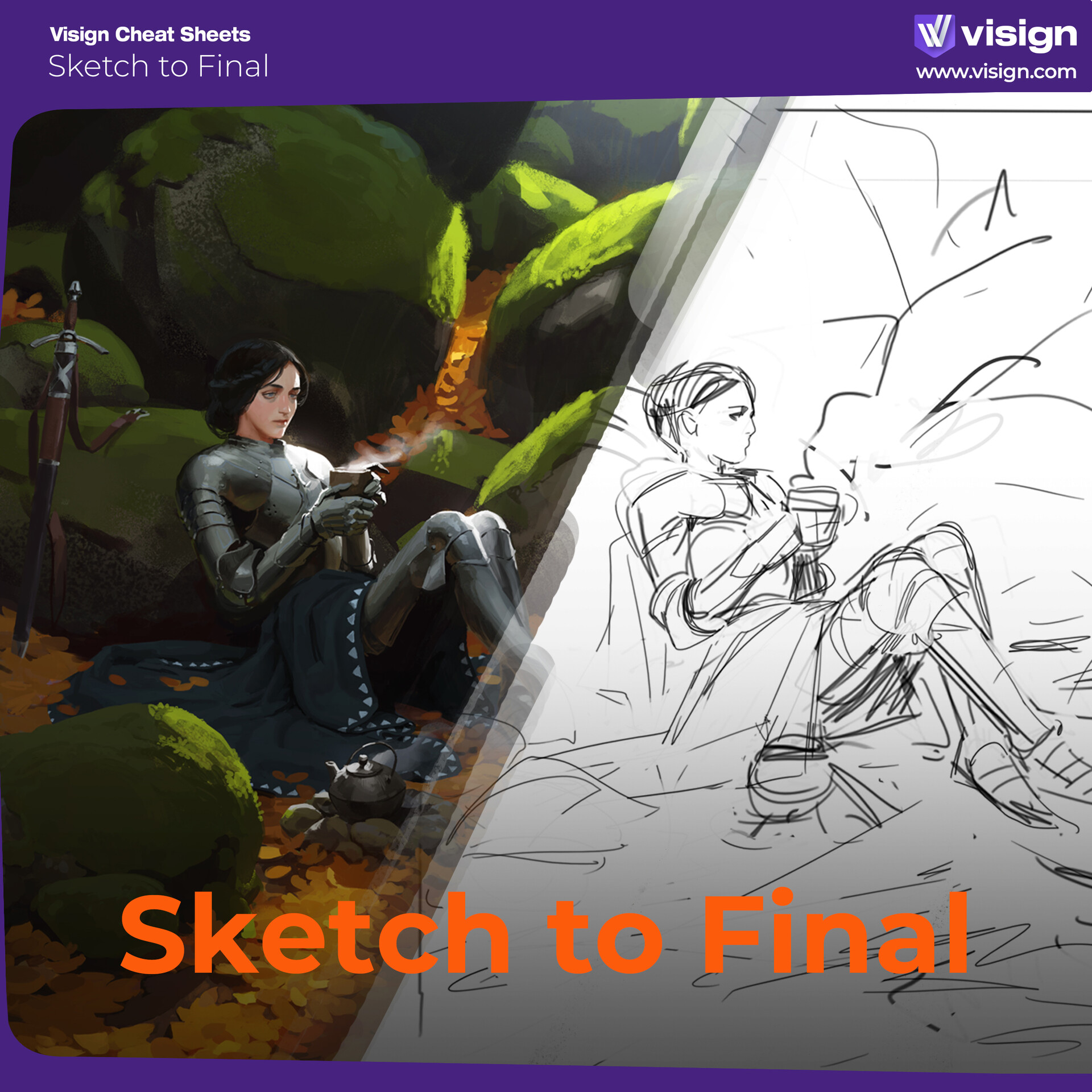 ArtStation - Visign Cheat Sheet: Sketch to Final