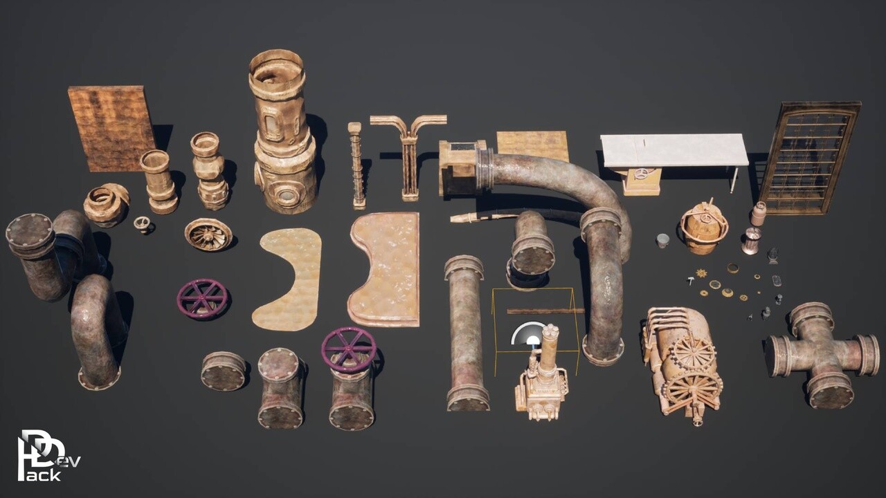 PackDev - Steampunk Interior / 51 Assets