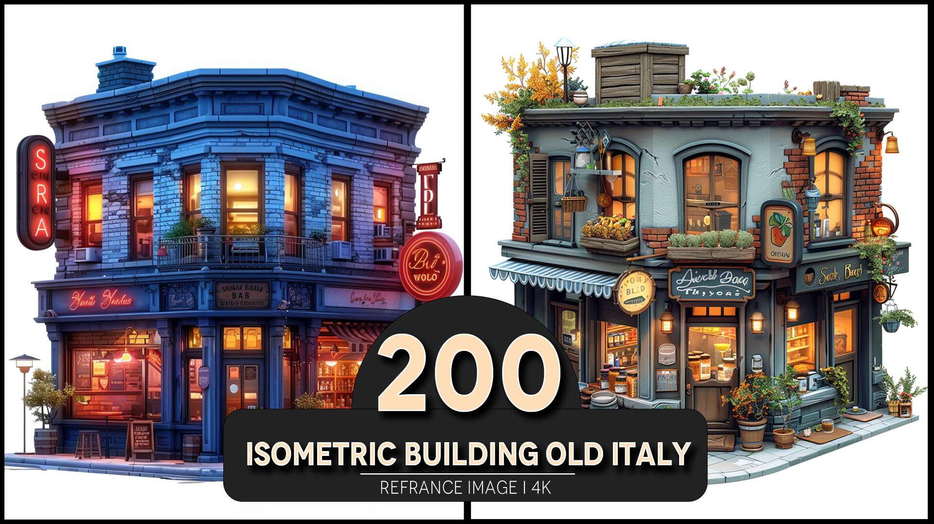 Pixel Ref - Isometric Building Old Italy 4K Reference/Concept Images