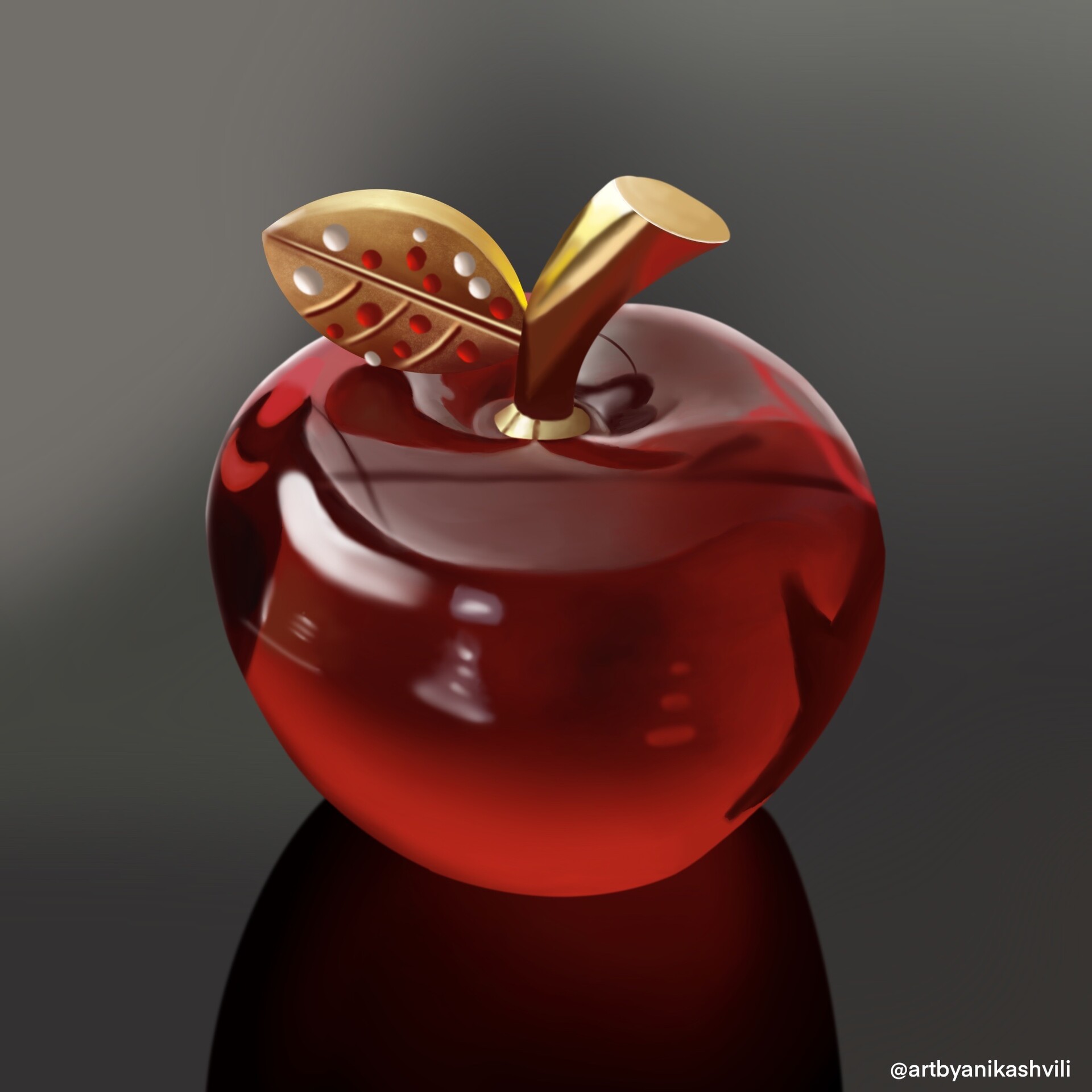 ArtStation - Red glass apple