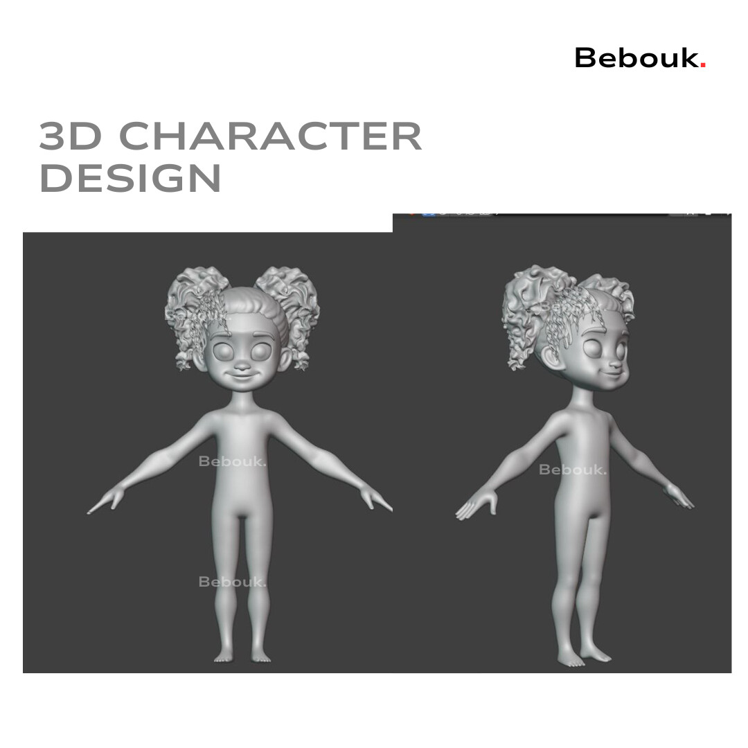 Bebouk Studio - 2d to 3d PIXAR CHARACTER MODELLING