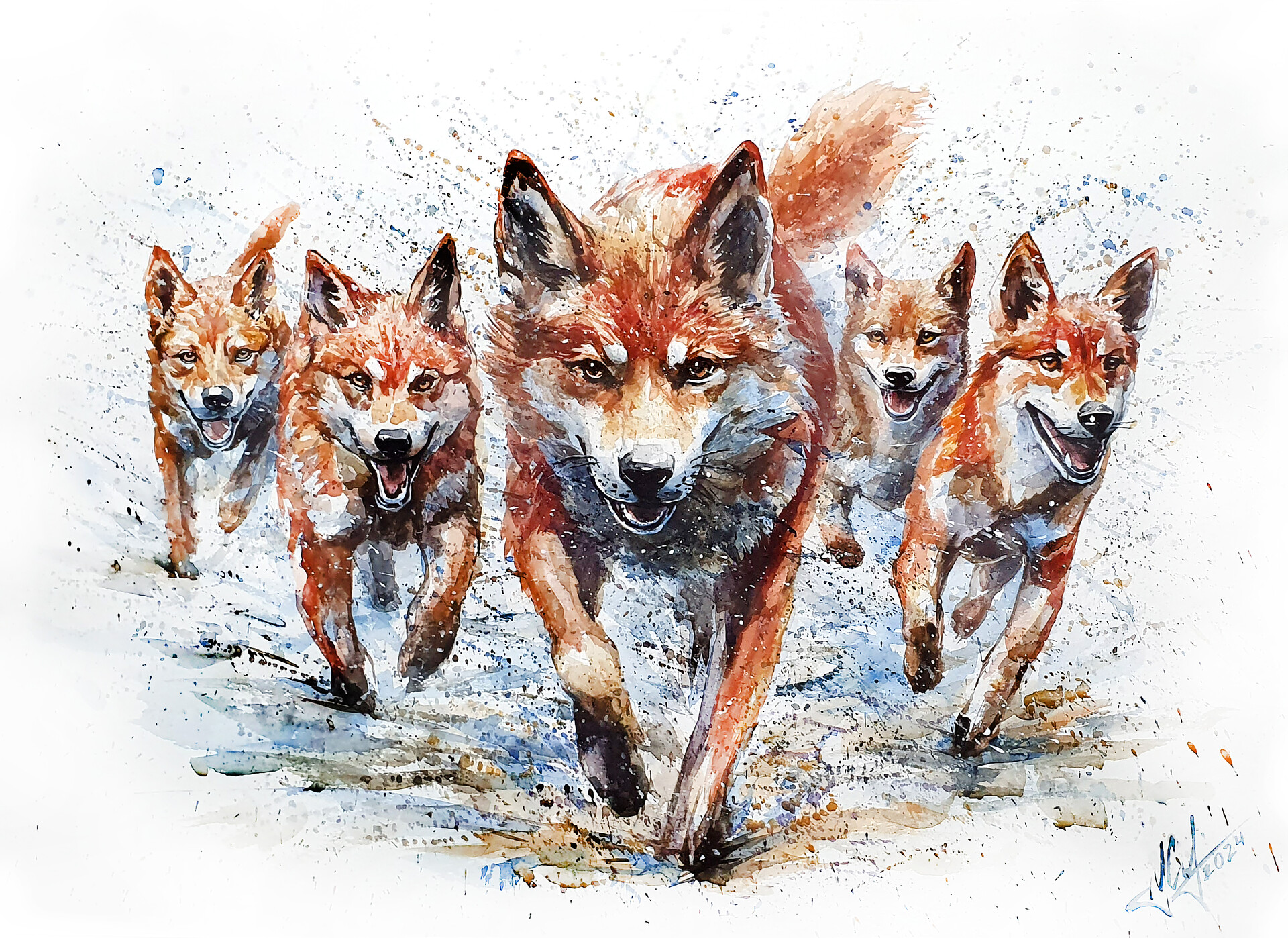 ArtStation - "In the Rhythm of the Hunt" - watercolor painting