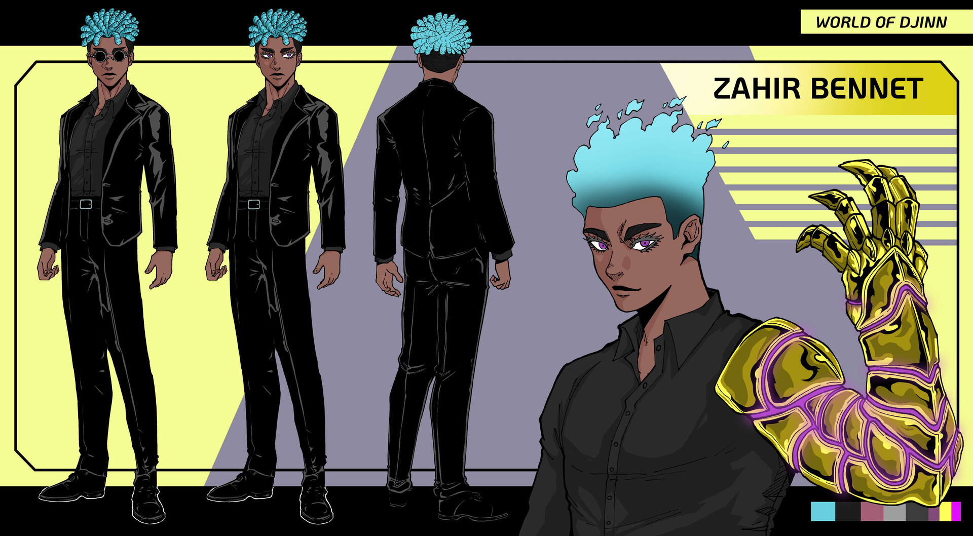 Aiden - Dominion of the Djinn - character design (commission work)