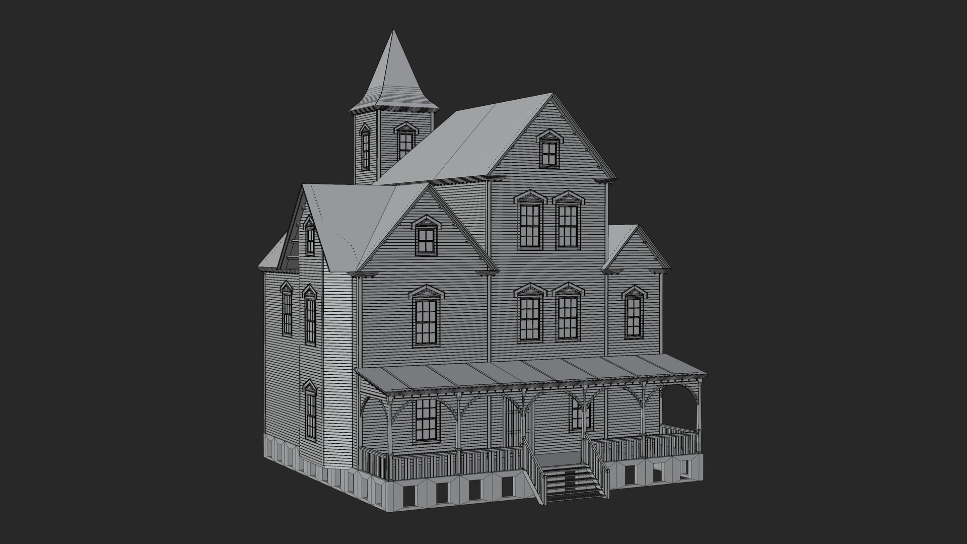 HT 3d Studio - Old Abandoned House 1 - game assets - 3d house