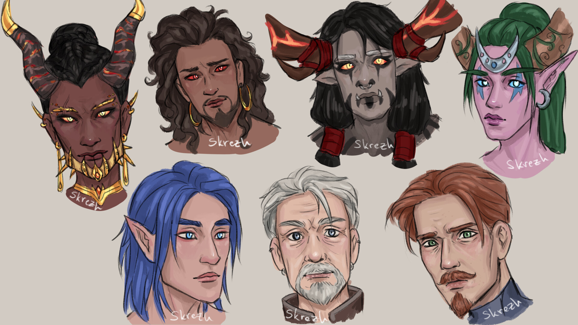 ArtStation - Redesigning WoW Characters - Dragons (plus Genn and Shaw)