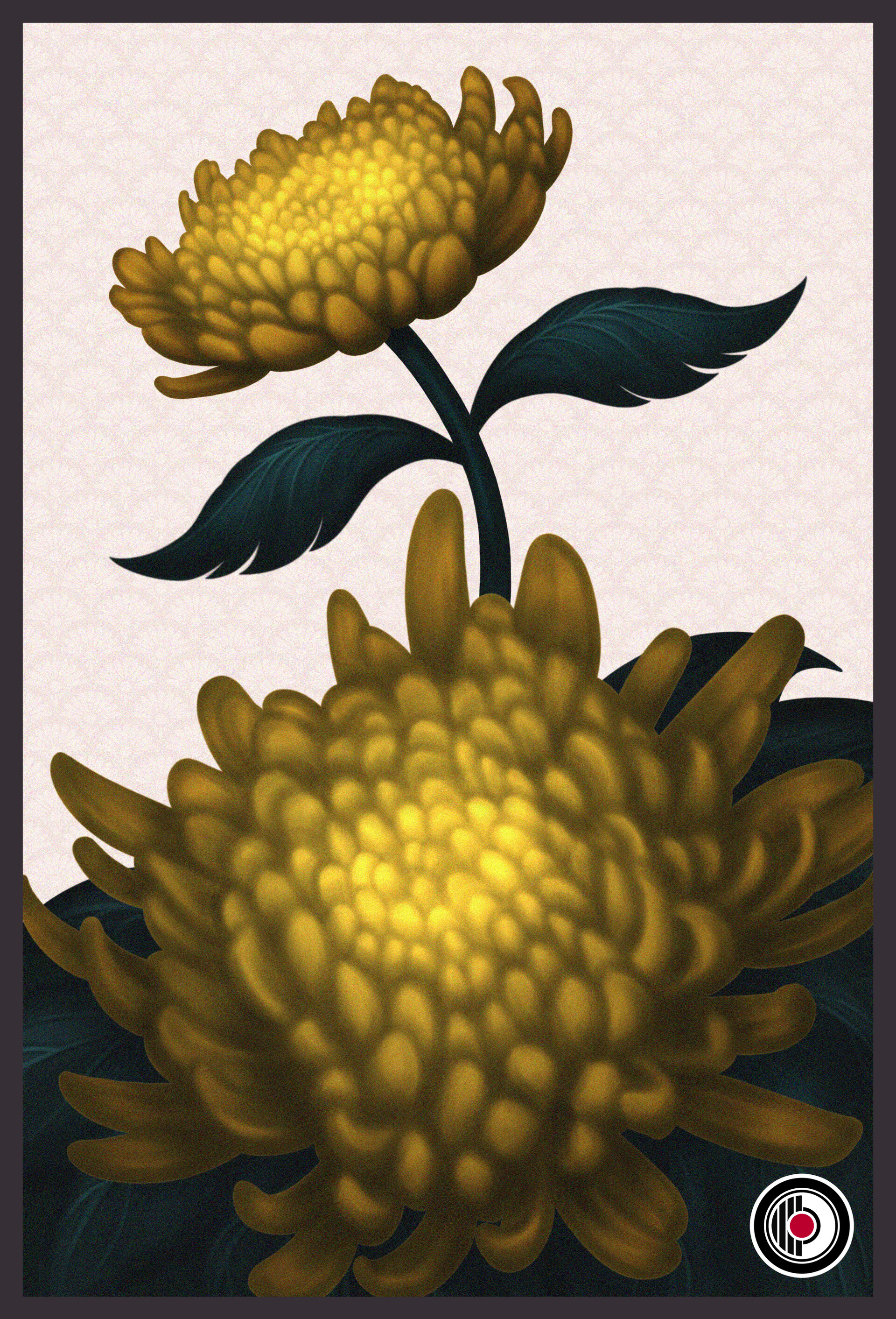 ArtStation - Hanafuda Nagatsuki Chrysanthemum - 01
