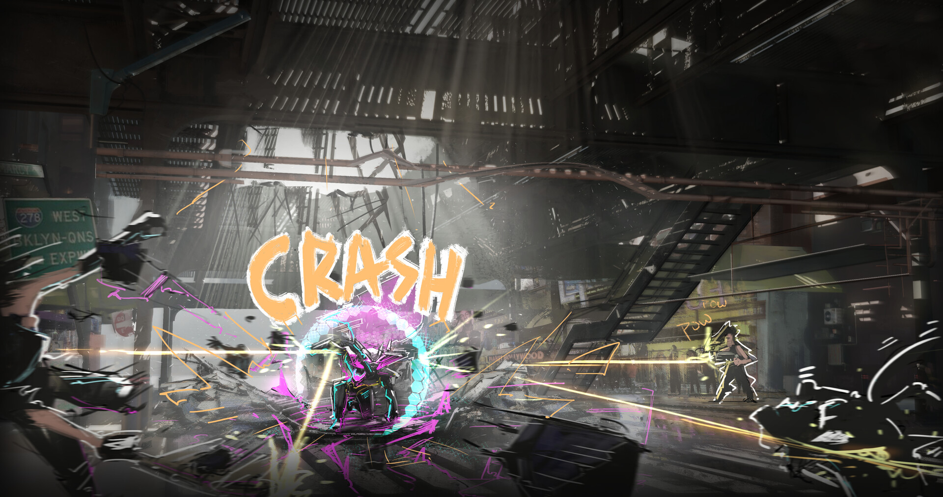 ArtStation - CRASH! - A superhero landing but a bad one?