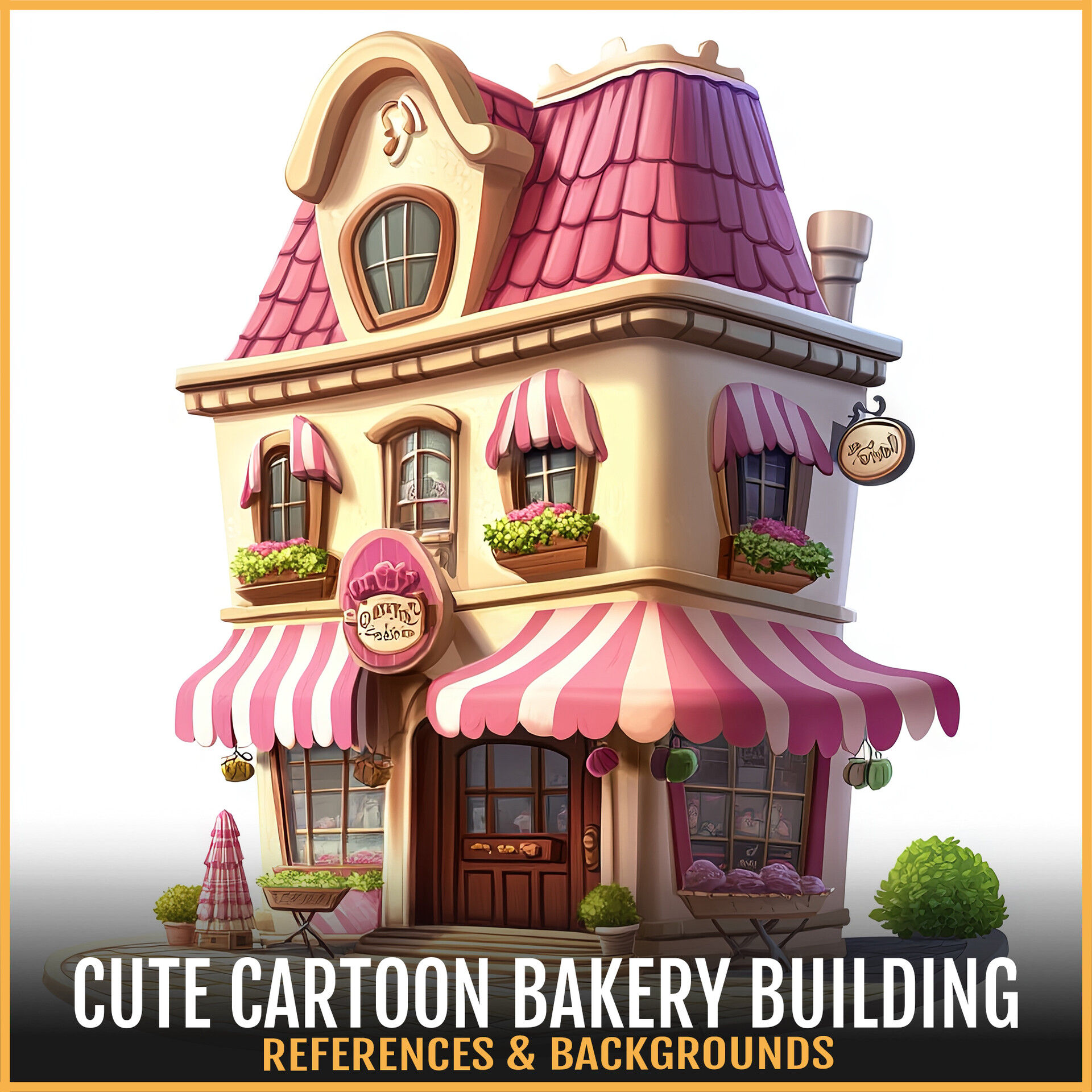ArtStation - 505 cute cartoon bakery building
