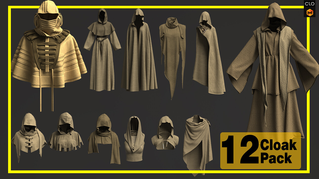 ArtStation - Free item (12 in 1) Cloak Pack