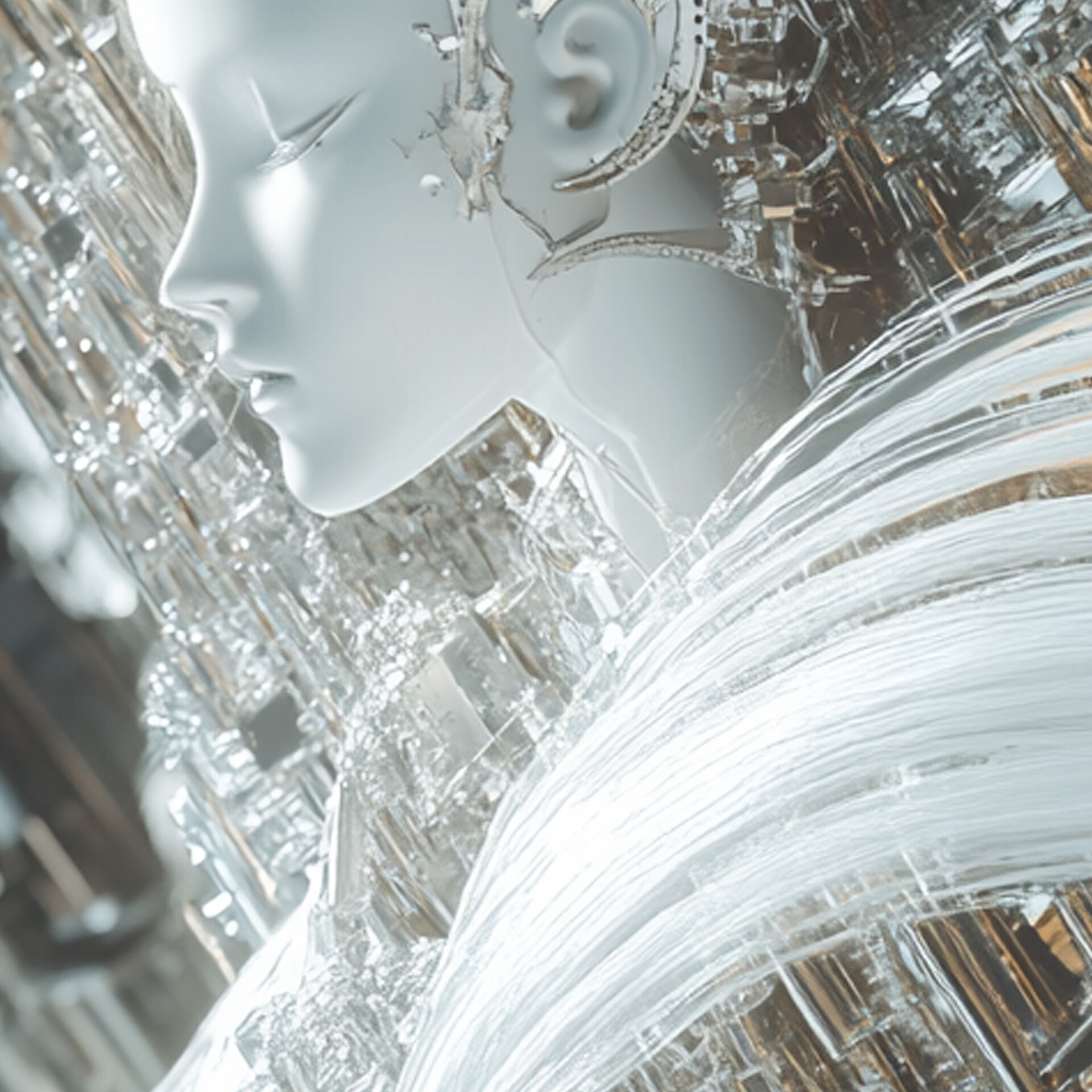 ArtStation - mechanical goddess253 in the future machine city under EPAC 241213 by Midjourney