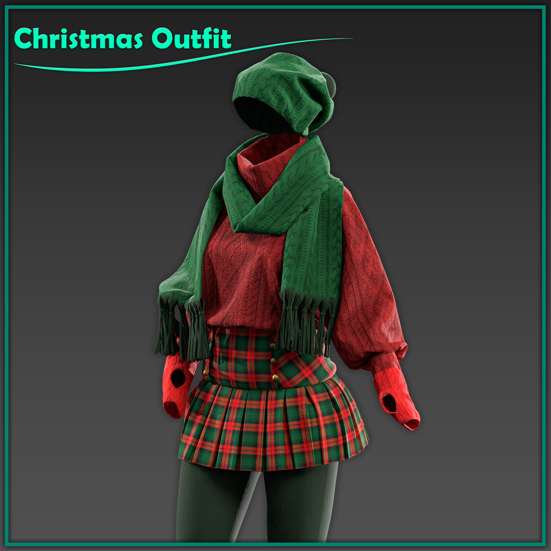 ArtStation - female Christmas outfit 2