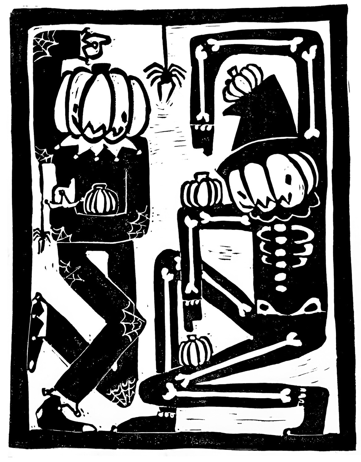 ArtStation - Pumpkin Brothers Linocut