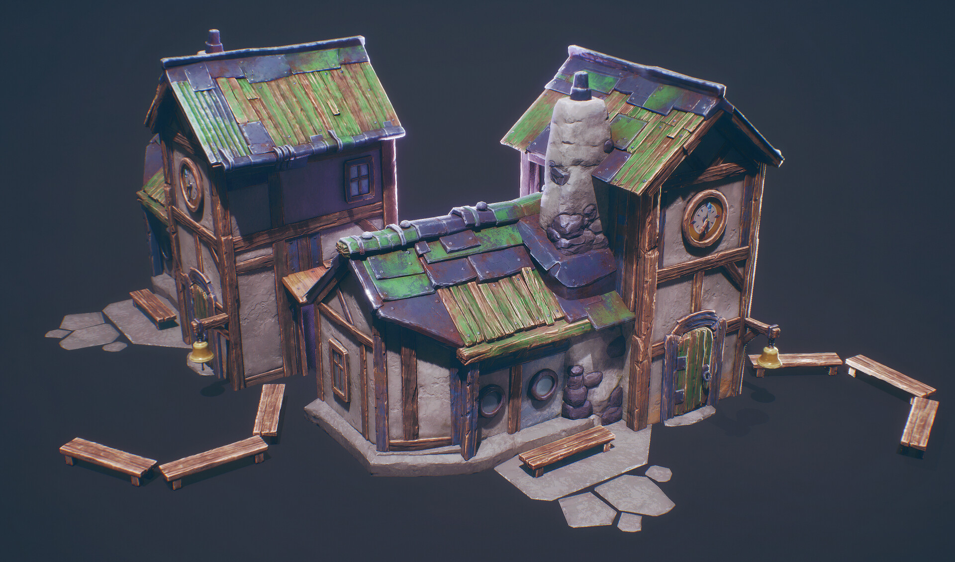 3d game artist | 3d art | Game Art | - RTS 3D Stylized School Building ...