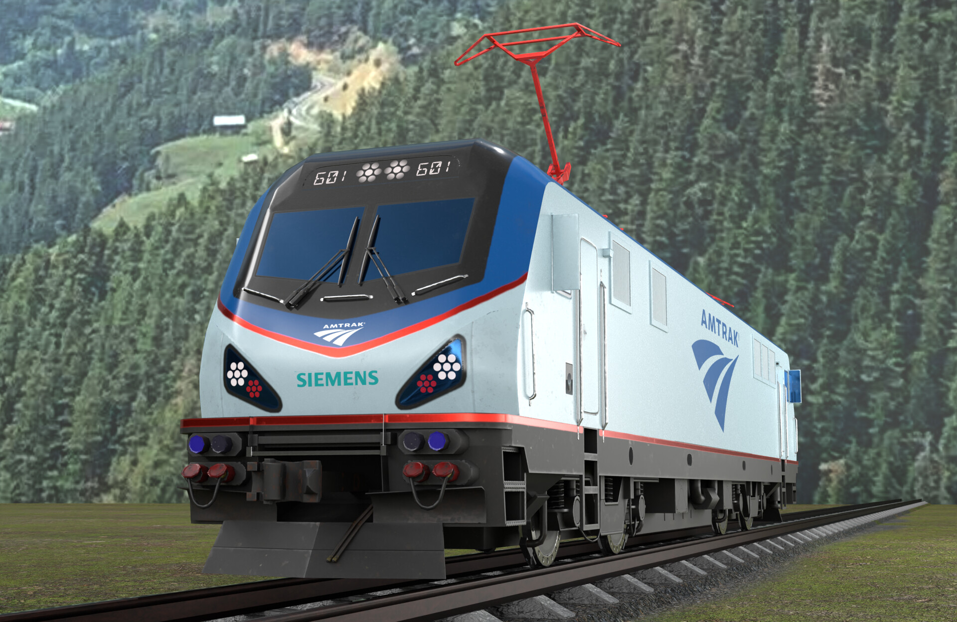 ArtStation - Electric locomotive Siemens Amtrak ACS-64